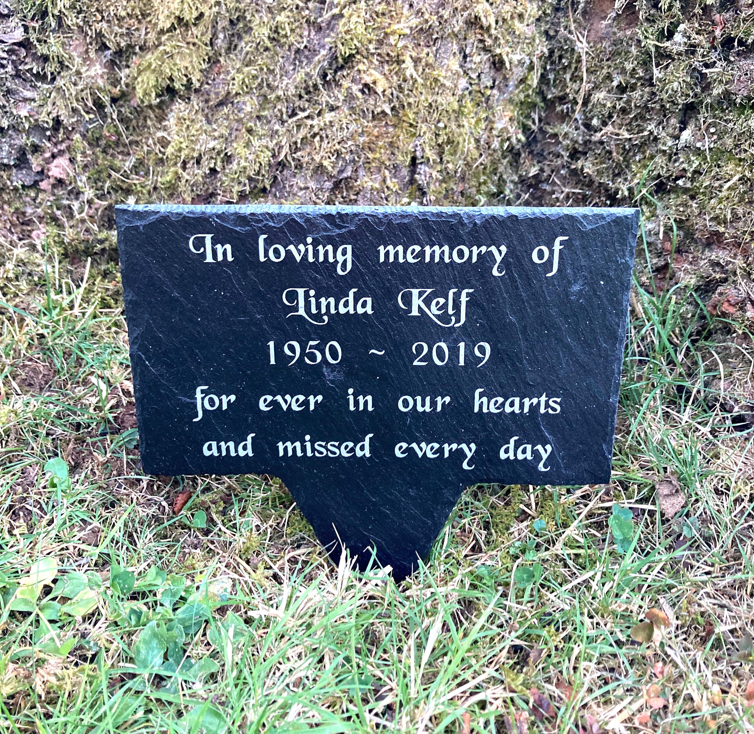 Personalised Engraved Slate Memorial Grave Marker Headstone Rustic ...