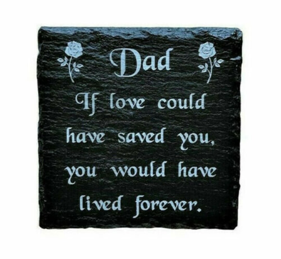 Dad Memorial Plaque Engraved Slate Memorial Grave Marker Plaque for Dad ...