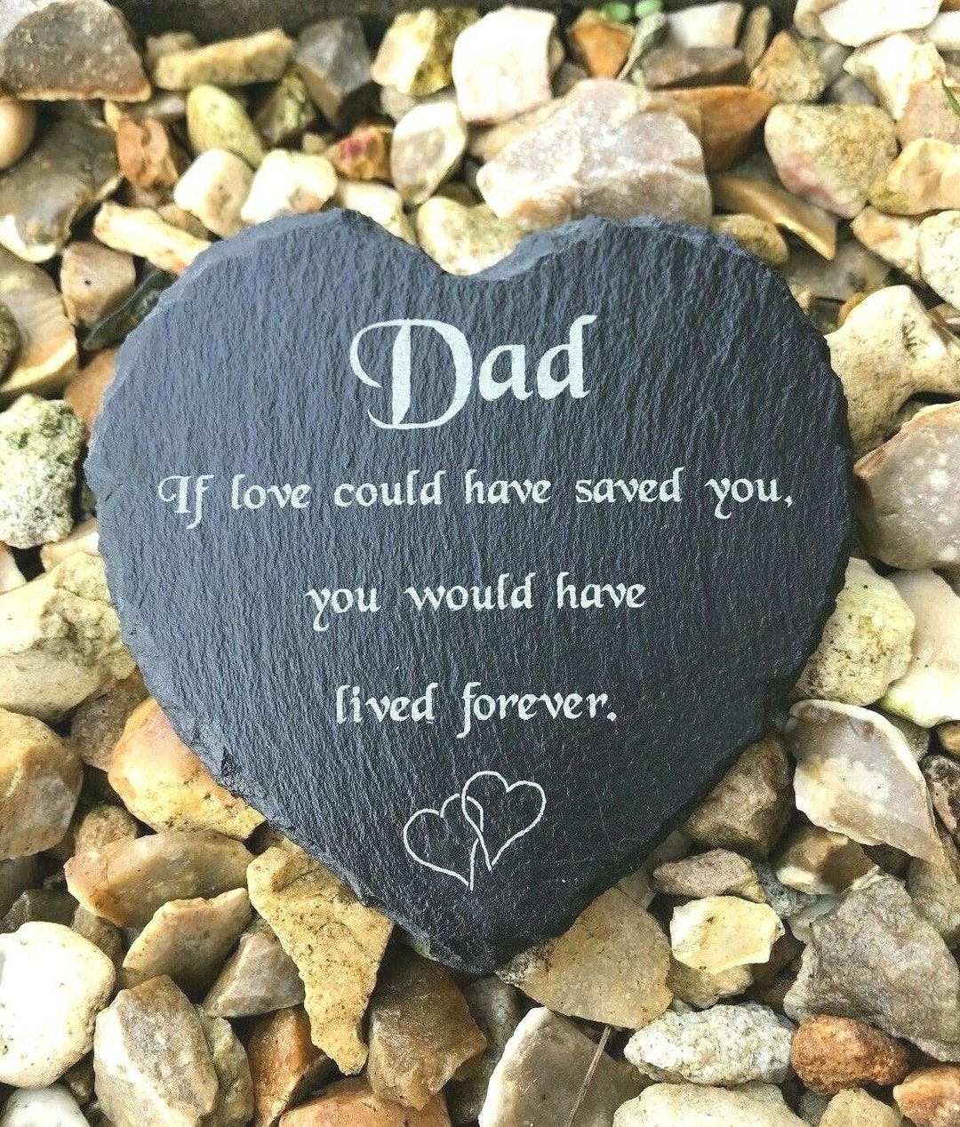 Engraved Slate Heart Memorial Grave Marker Headstone Stone Plaque for ...