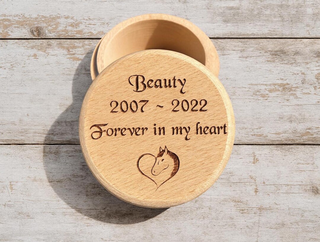 Horse Memorial Gift Personalised Engraved Small Wooden Memory Hair ...