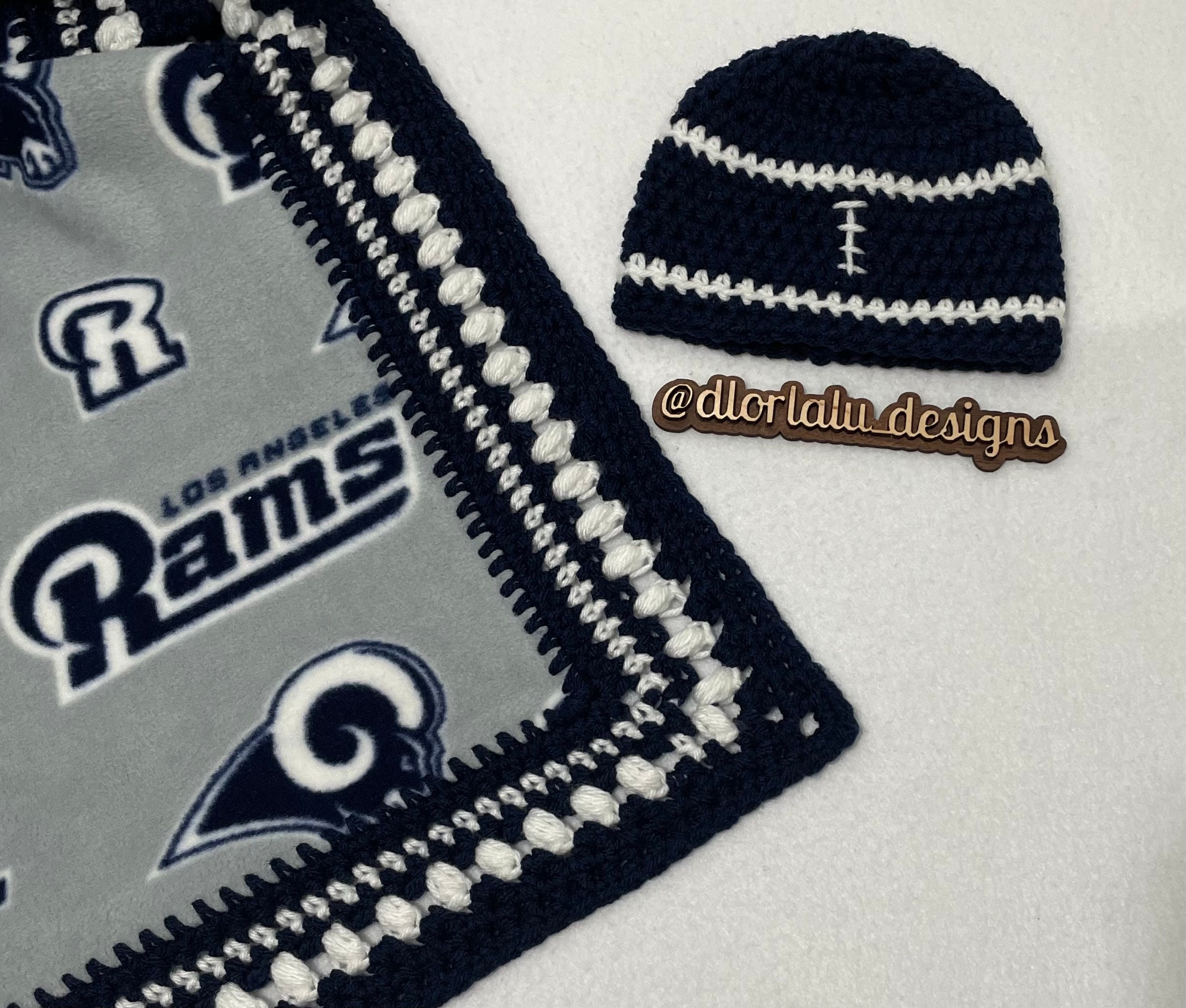 Rams Baby Blanket | Los Angeles Rams | Baby Shower Gift Set | Crochet ...