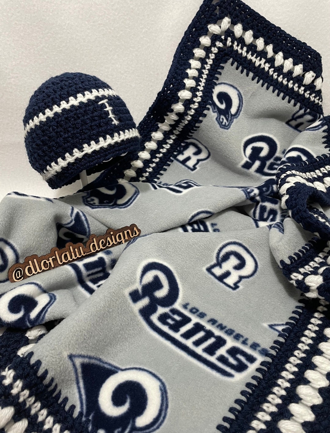 Rams Baby Blanket | Los Angeles Rams | Baby Shower Gift Set | Crochet ...