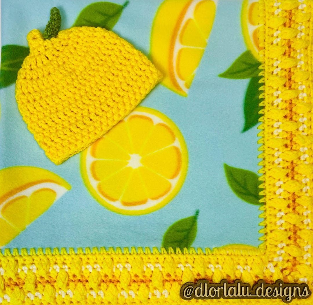 Lemon Handmade Blanket, Lemon Baby Shower Gift, Yellow First Birthday ...
