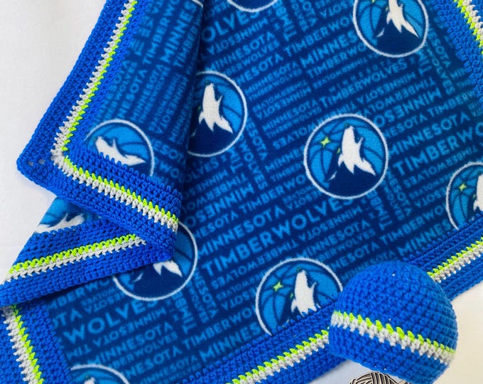 Minnesota Timberwolves Crochet Blanket, Minnesota Baby Gift Set ...