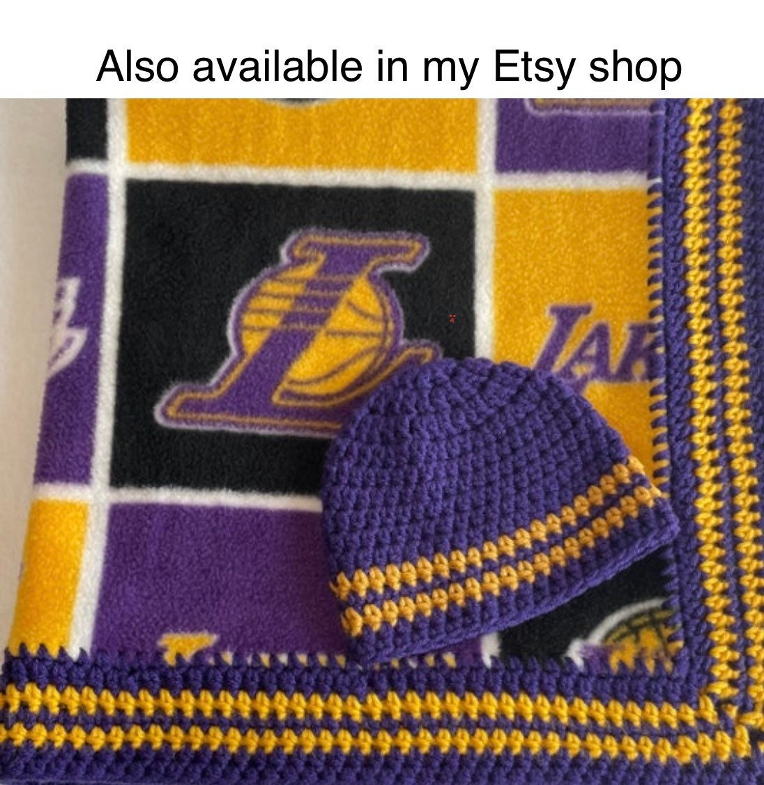 Los Angeles Lakers Crochet Blanket Lakers Baby Gift Set - Etsy