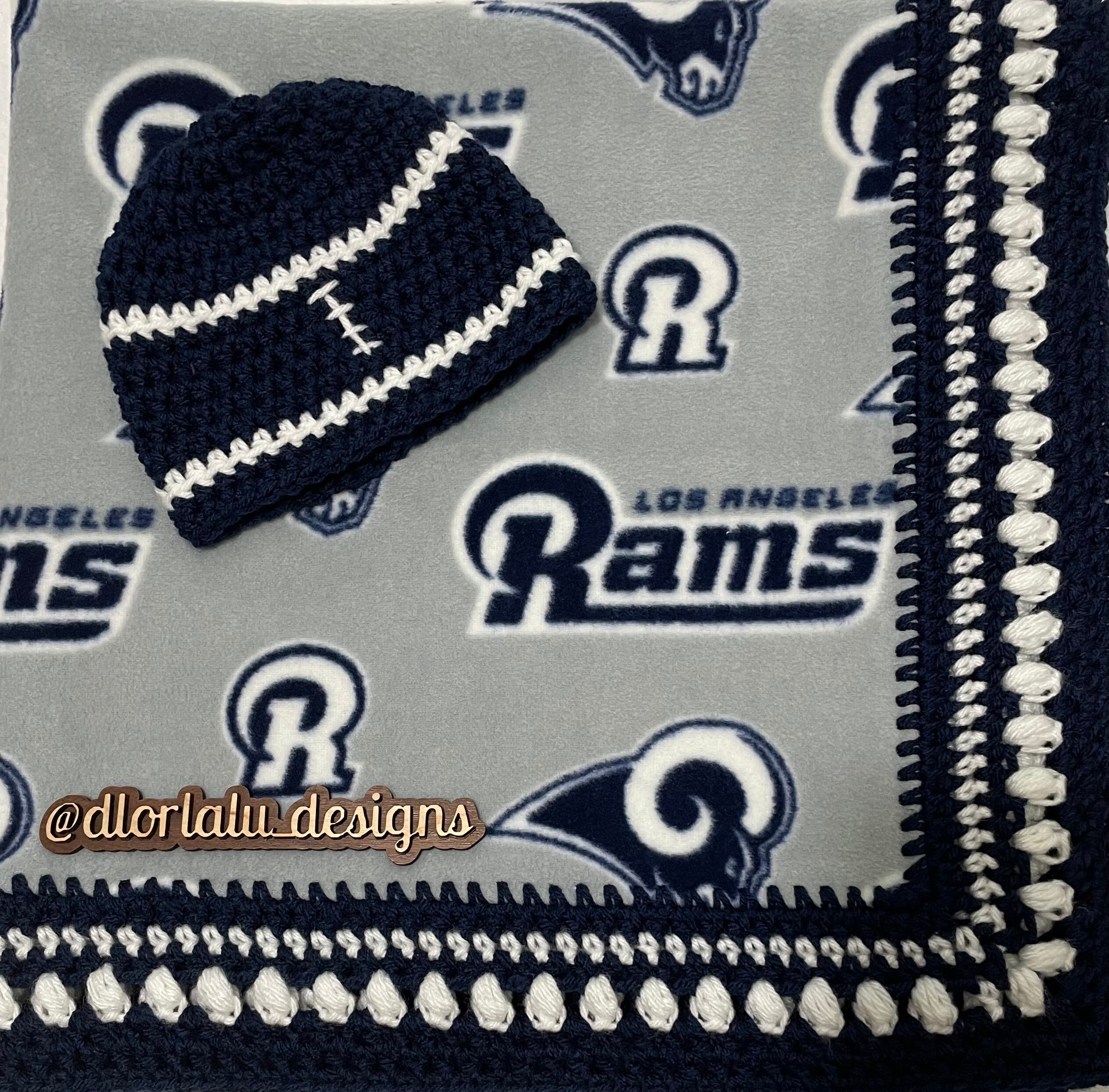 Rams Baby Blanket | Los Angeles Rams | Baby Shower Gift Set | Crochet ...