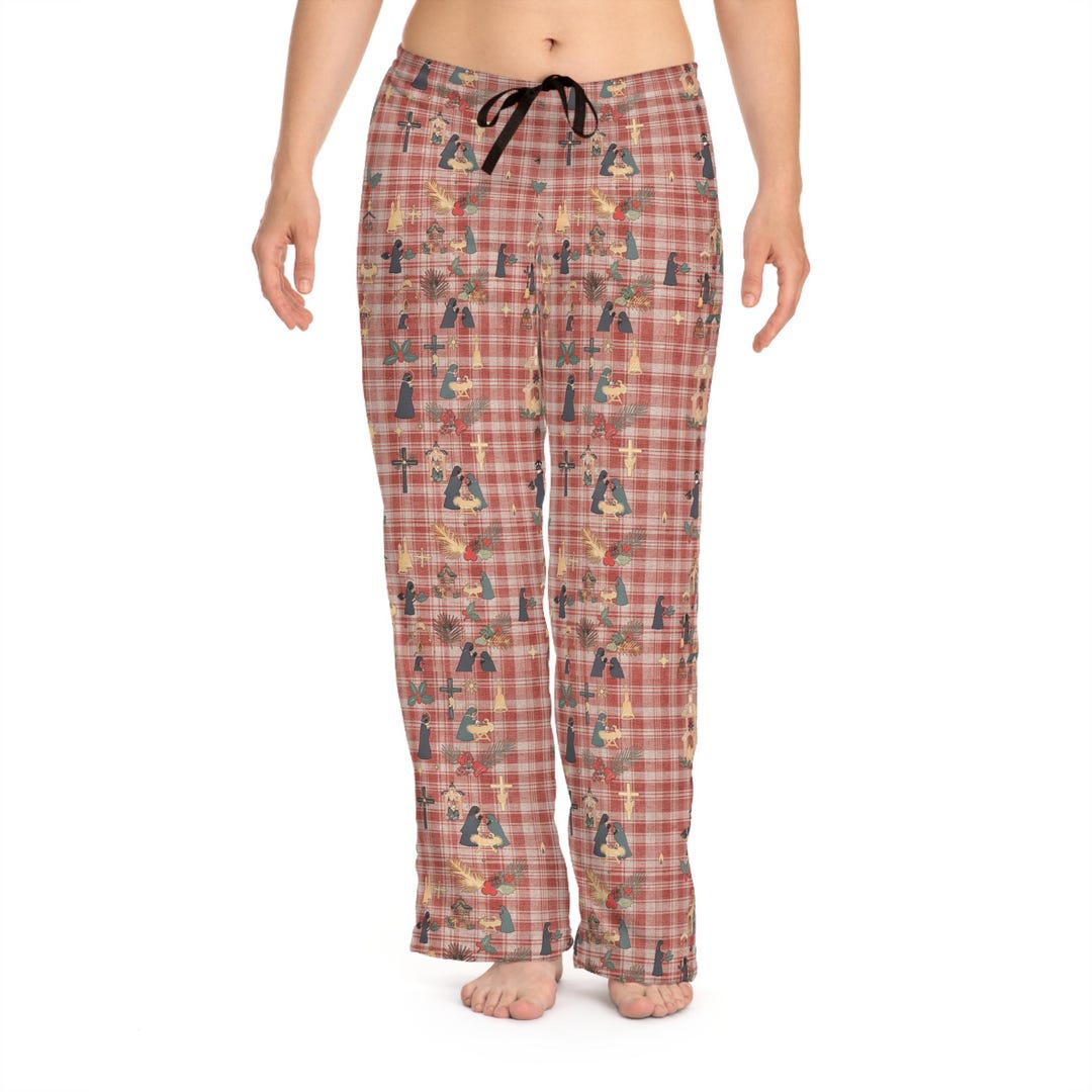 Christian Christmas Pajama Pants | Red Plaid Women's Loungewear - Etsy