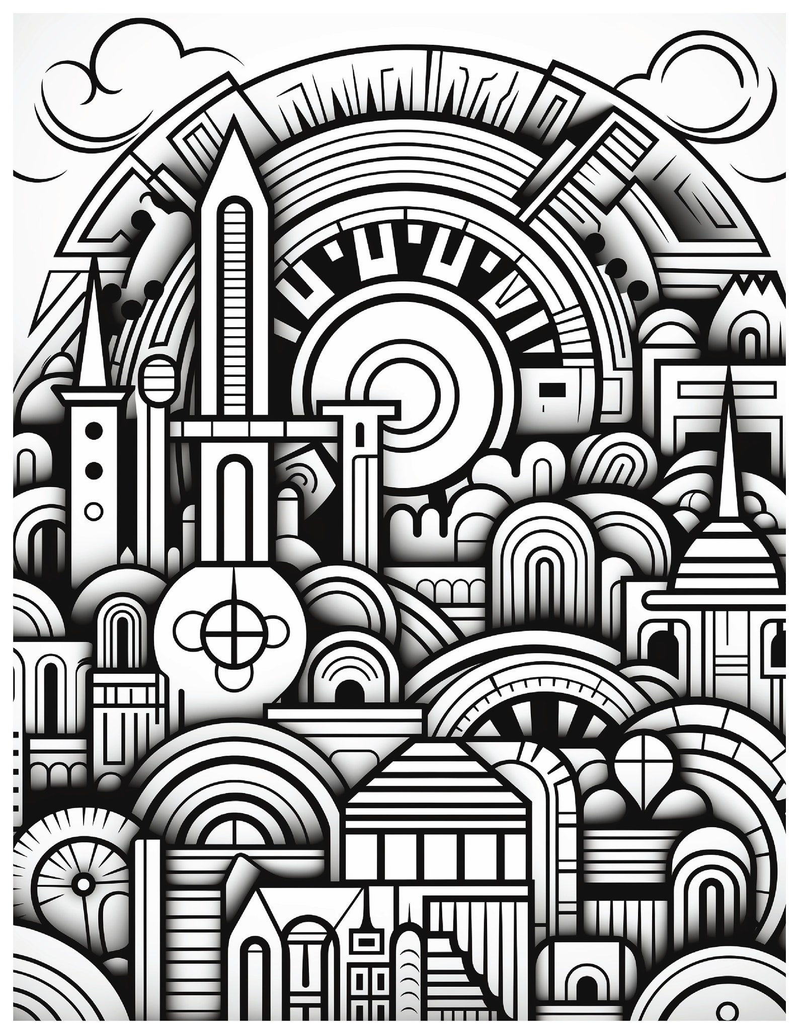 City Murals Coloring Pages - Etsy