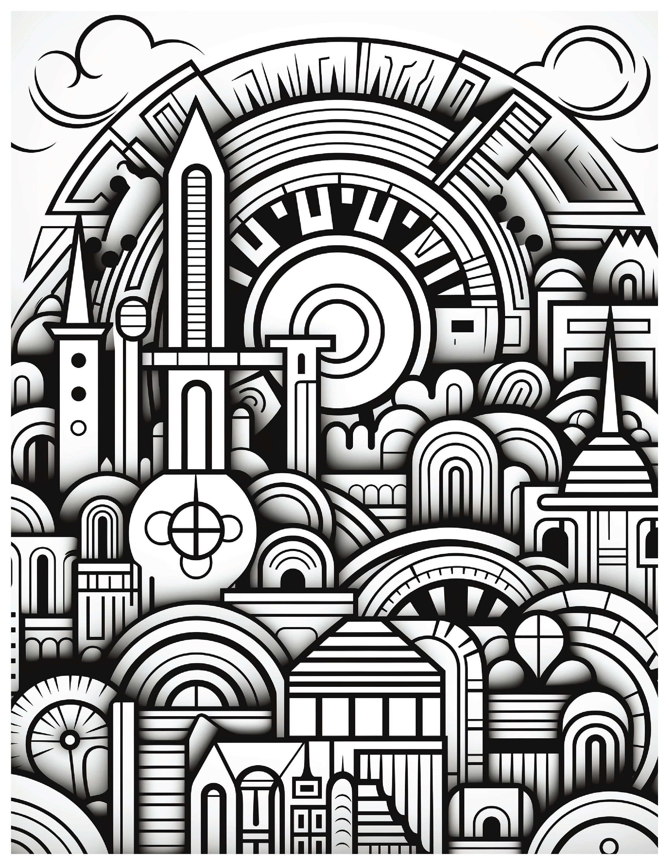 City Murals Coloring Pages - Etsy