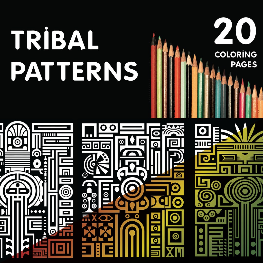 Tribal Patterns Coloring Pages - Etsy