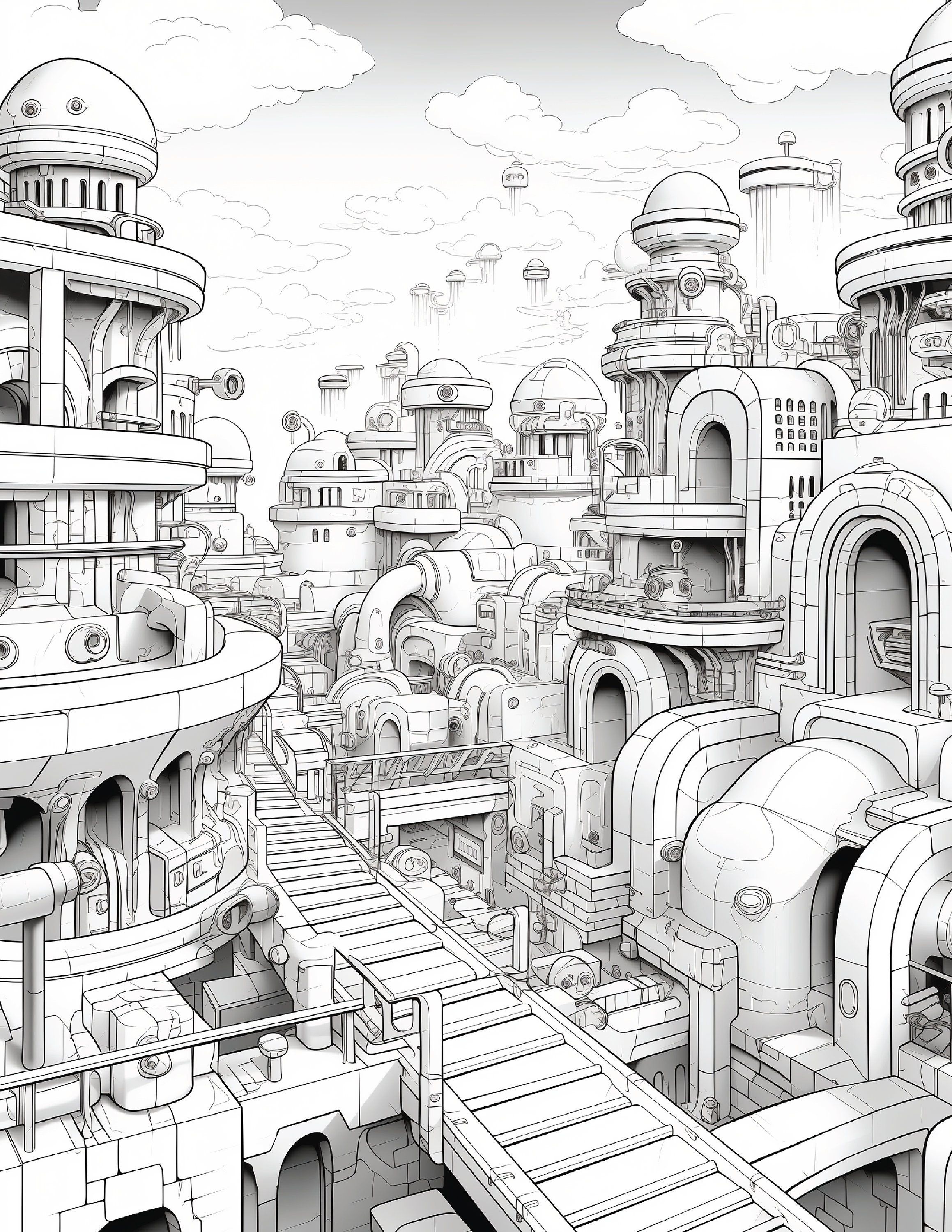 Future Cities Coloring Pages - Etsy