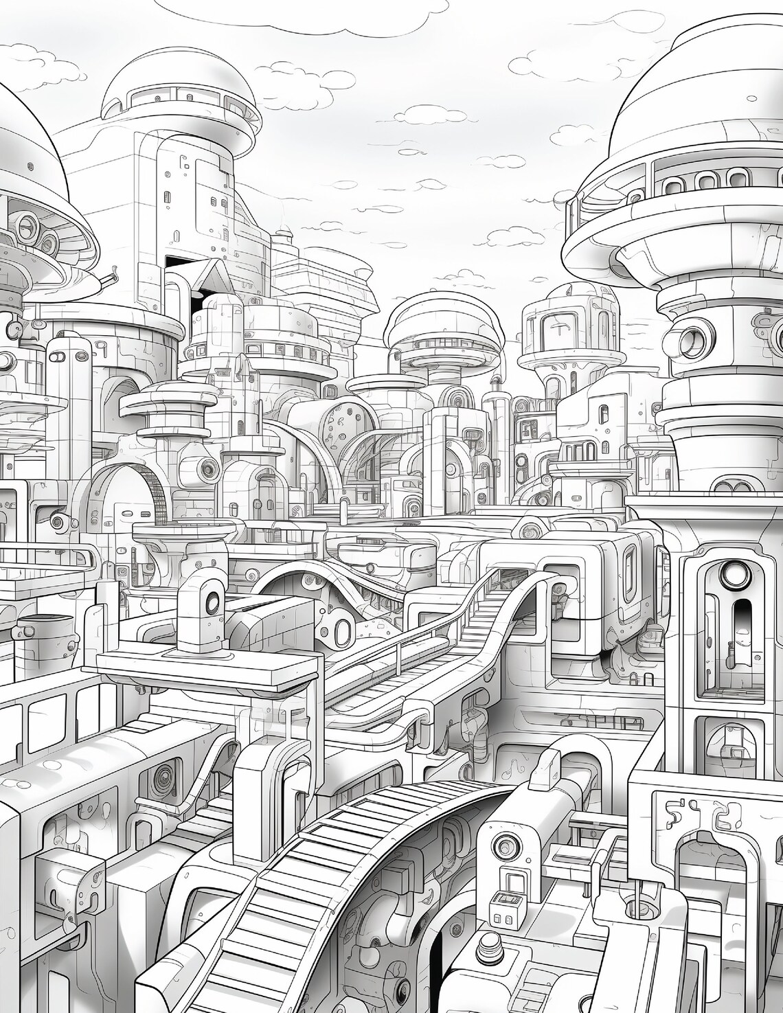 Future Cities Coloring Pages - Etsy