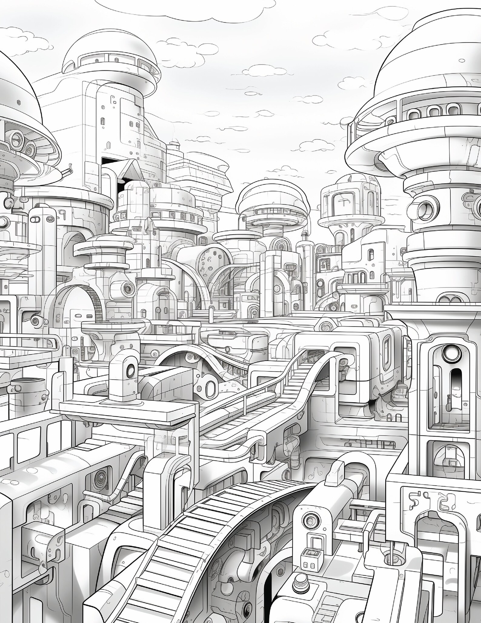 Future Cities Coloring Pages - Etsy