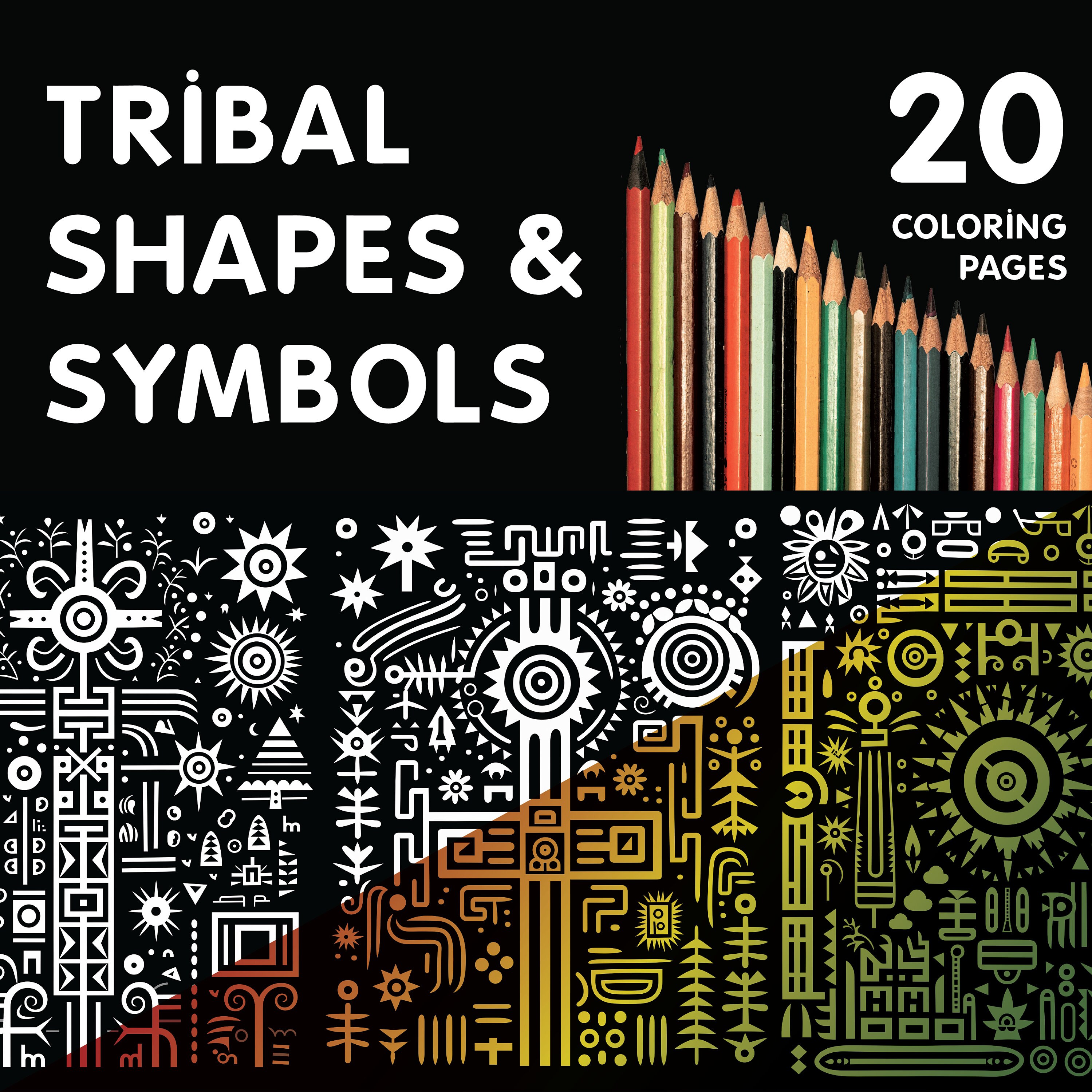 Tribal Shapes & Symbols Coloring Pages - Etsy