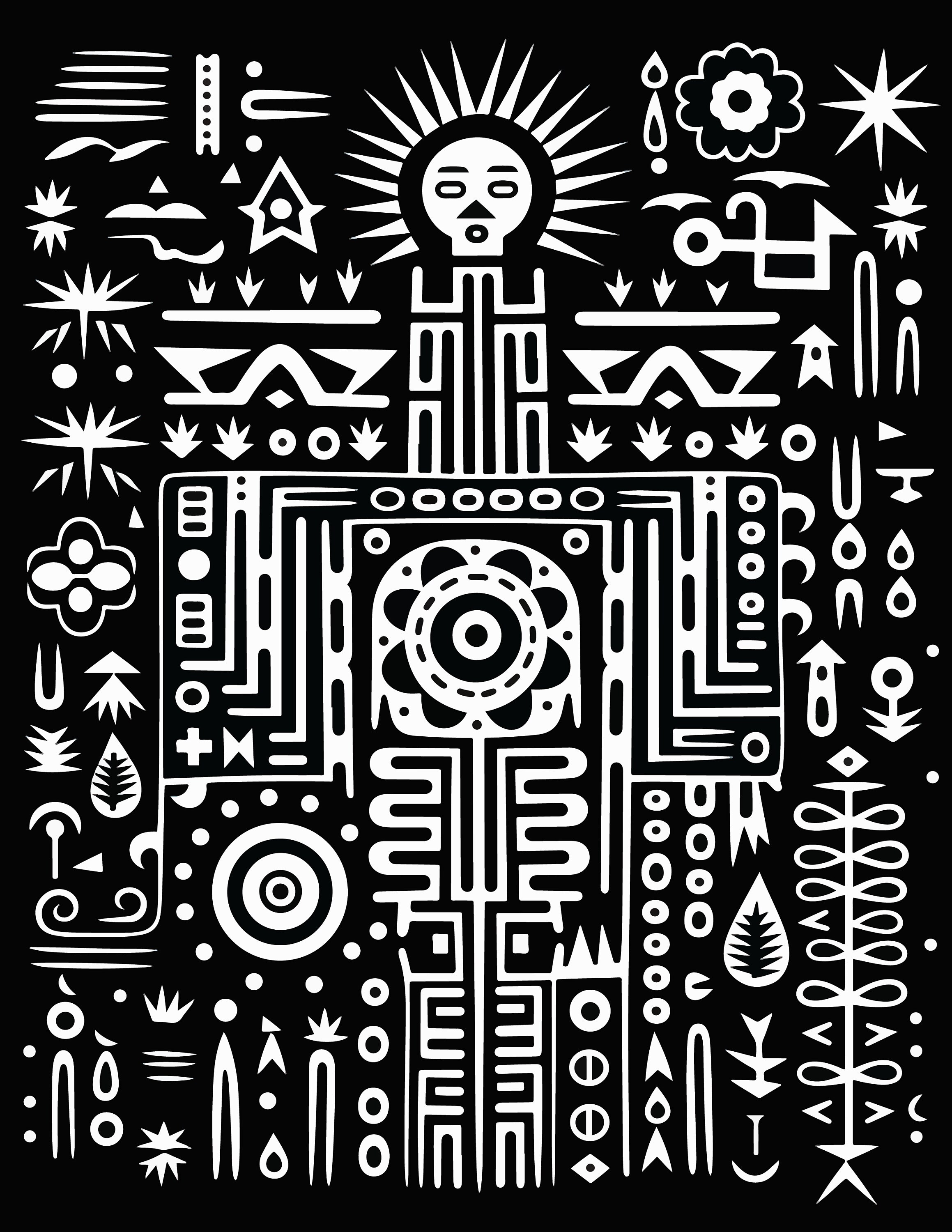 Tribal Shapes & Symbols Coloring Pages - Etsy