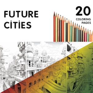 Future Cities Coloring Pages - Etsy