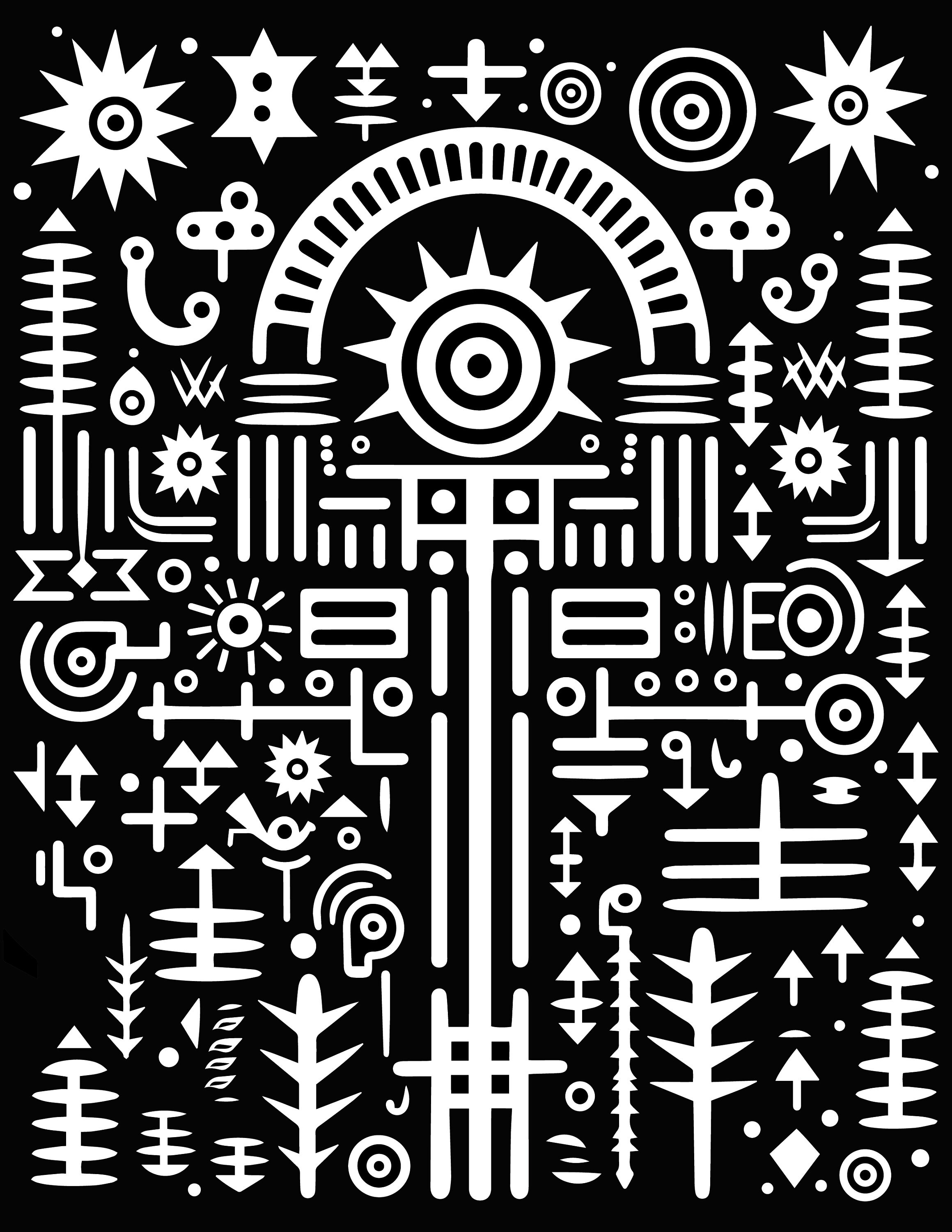 Tribal Shapes & Symbols Coloring Pages - Etsy