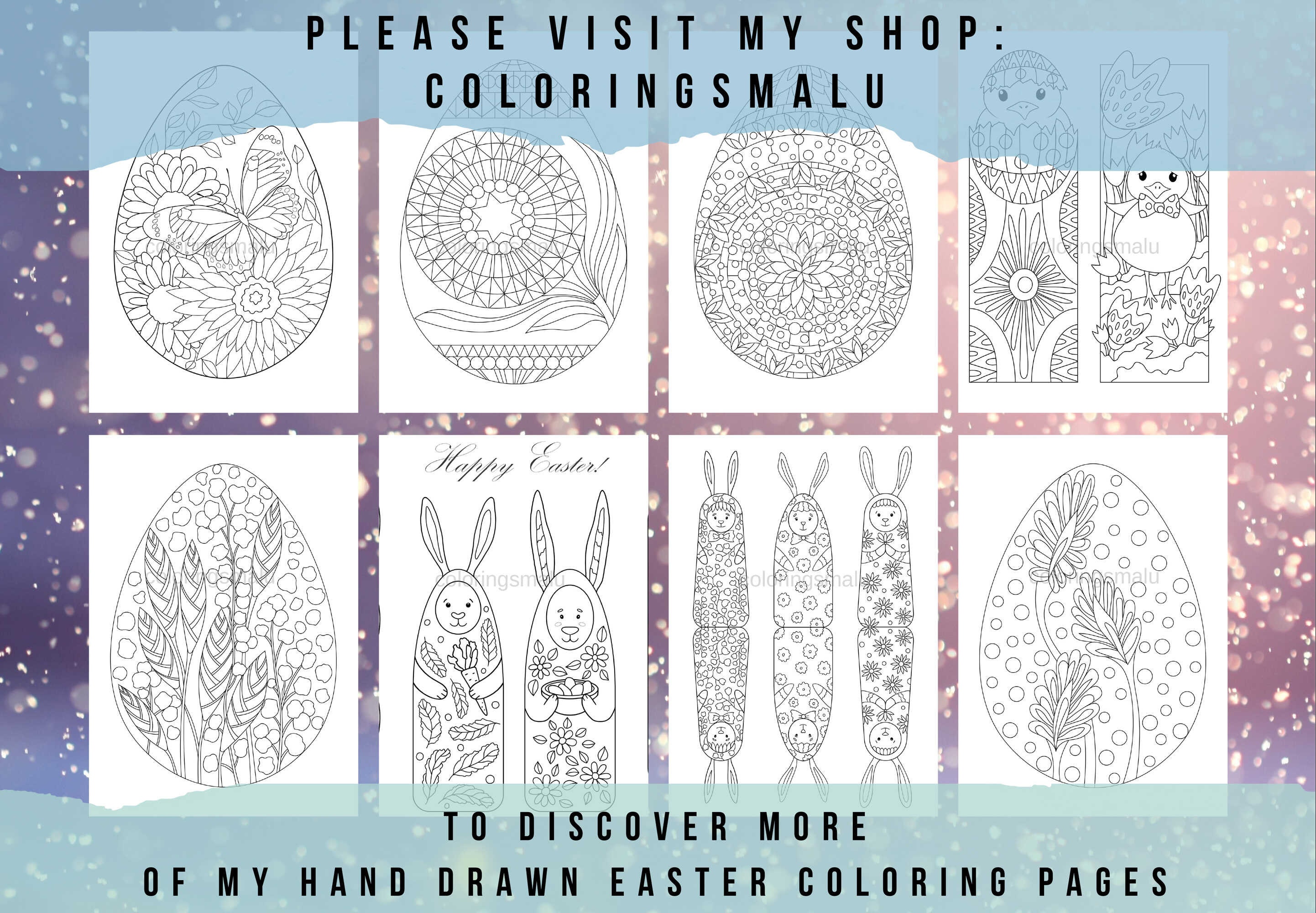 Mandala Easter Egg Coloring Book Printable, 12 Floral Easter Coloring ...