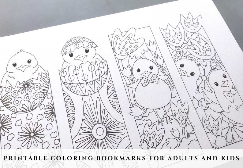 Printable Easter Bookmarks Coloring Page, DIY Easter Chicken Coloring ...