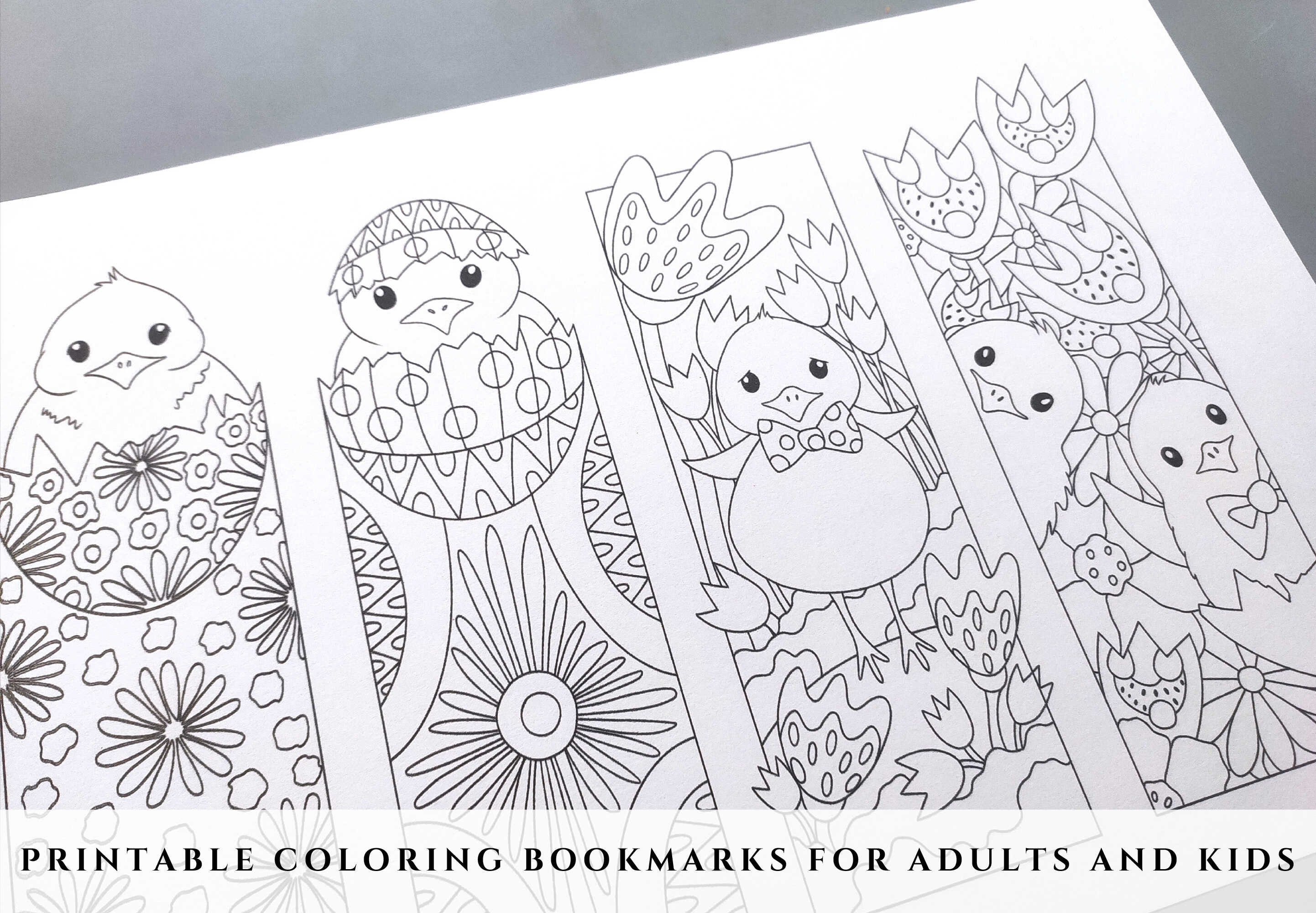 Printable Easter Bookmarks Coloring Page, DIY Easter Chicken Coloring ...