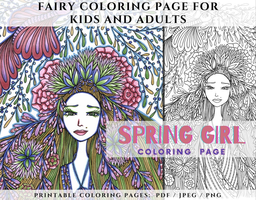 Mavka Printable Fairy Girl Coloring Page for Adult Spring - Etsy