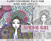 Mavka Printable Fairy Girl Coloring Page for Adult Spring - Etsy