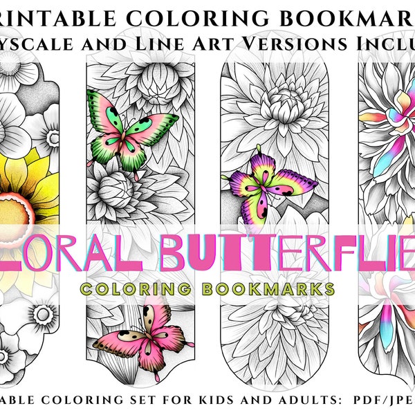 Butterfly Coloring Bookmark - Etsy