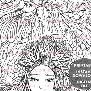 Mavka Printable Fairy Girl Coloring Page for Adult Spring - Etsy