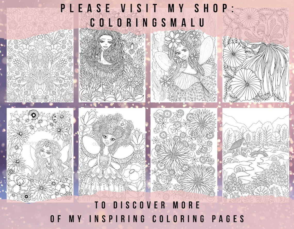 Buy Mavka Printable Fairy Girl Coloring Page for Adult Spring Online in ...