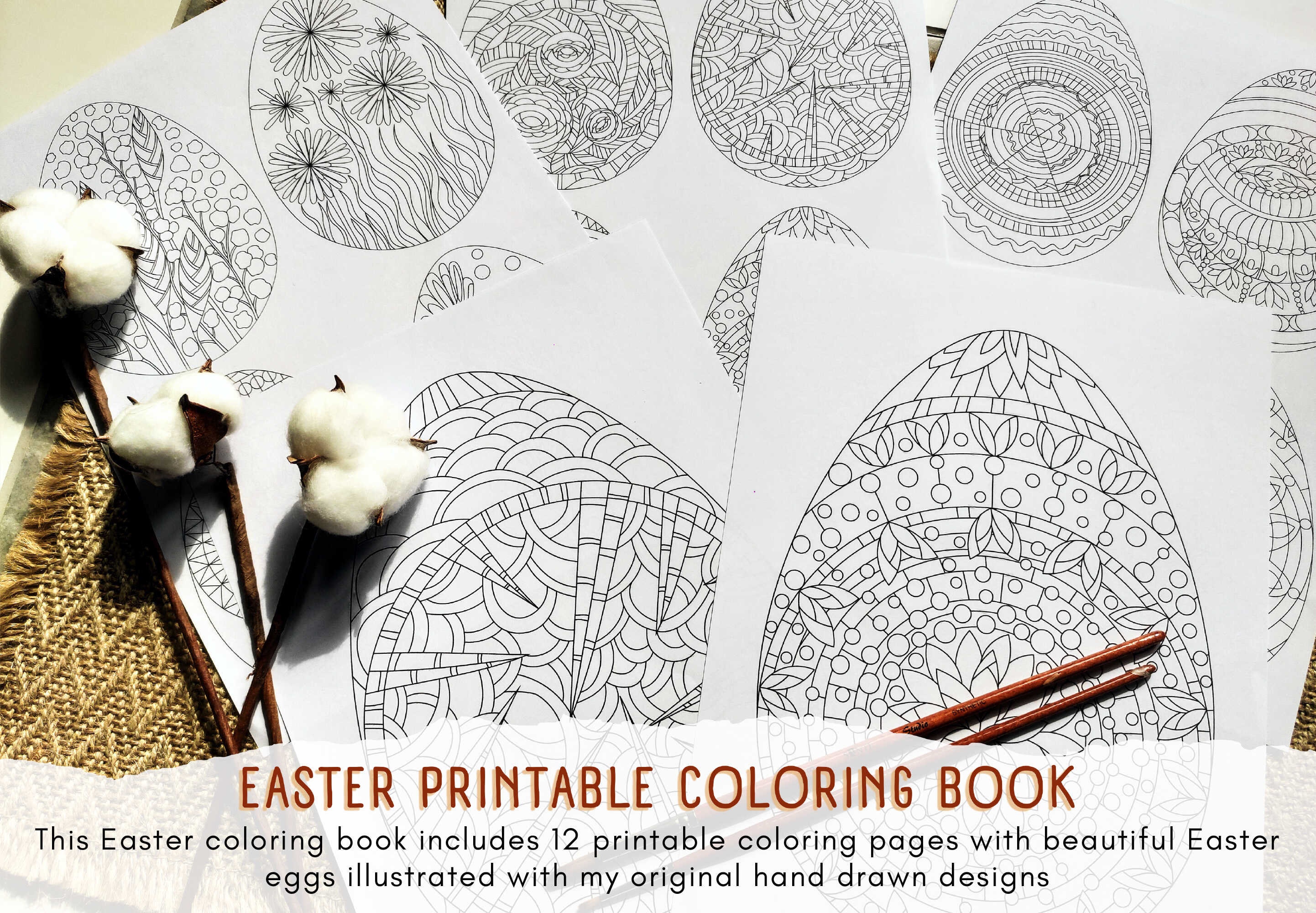 Mandala Easter Egg Coloring Book Printable, 12 Floral Easter Coloring ...