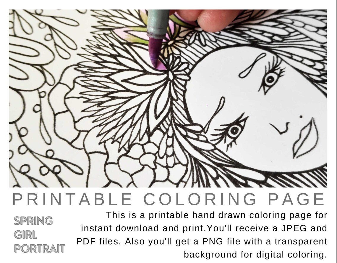 Mavka Printable Fairy Girl Coloring Page for Adult Spring - Etsy