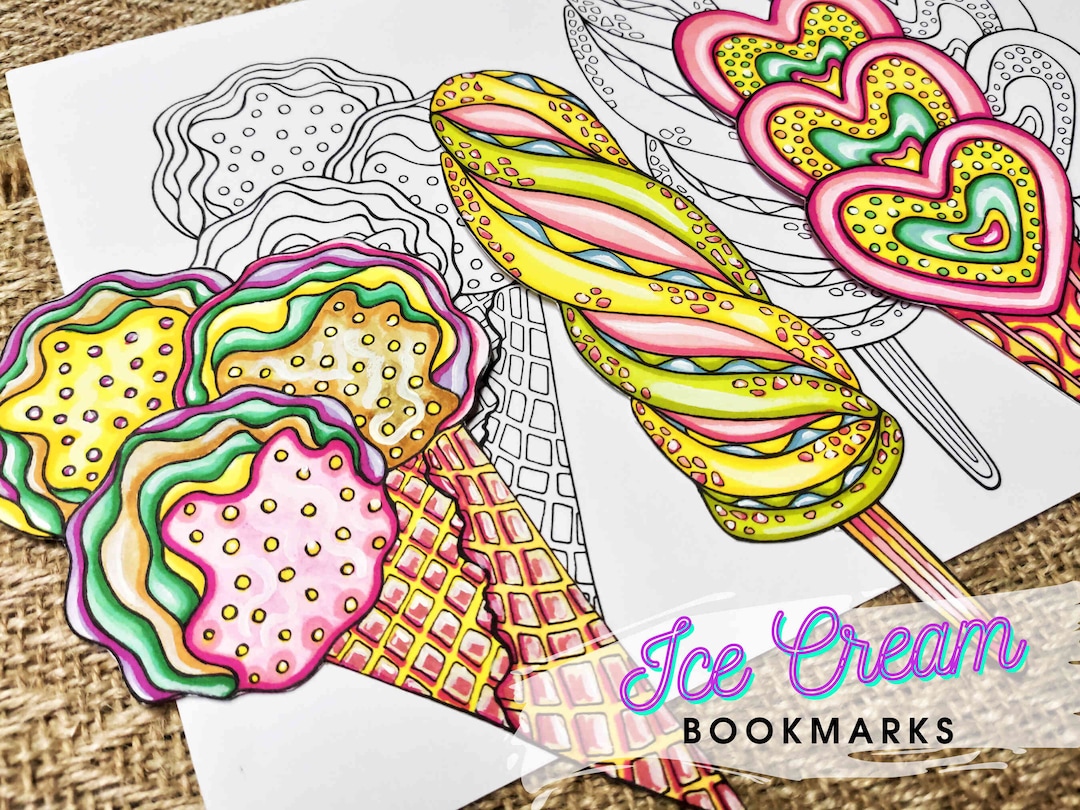 Sweet Ice Cream Printable Coloring Page for Kids and Adults - Etsy