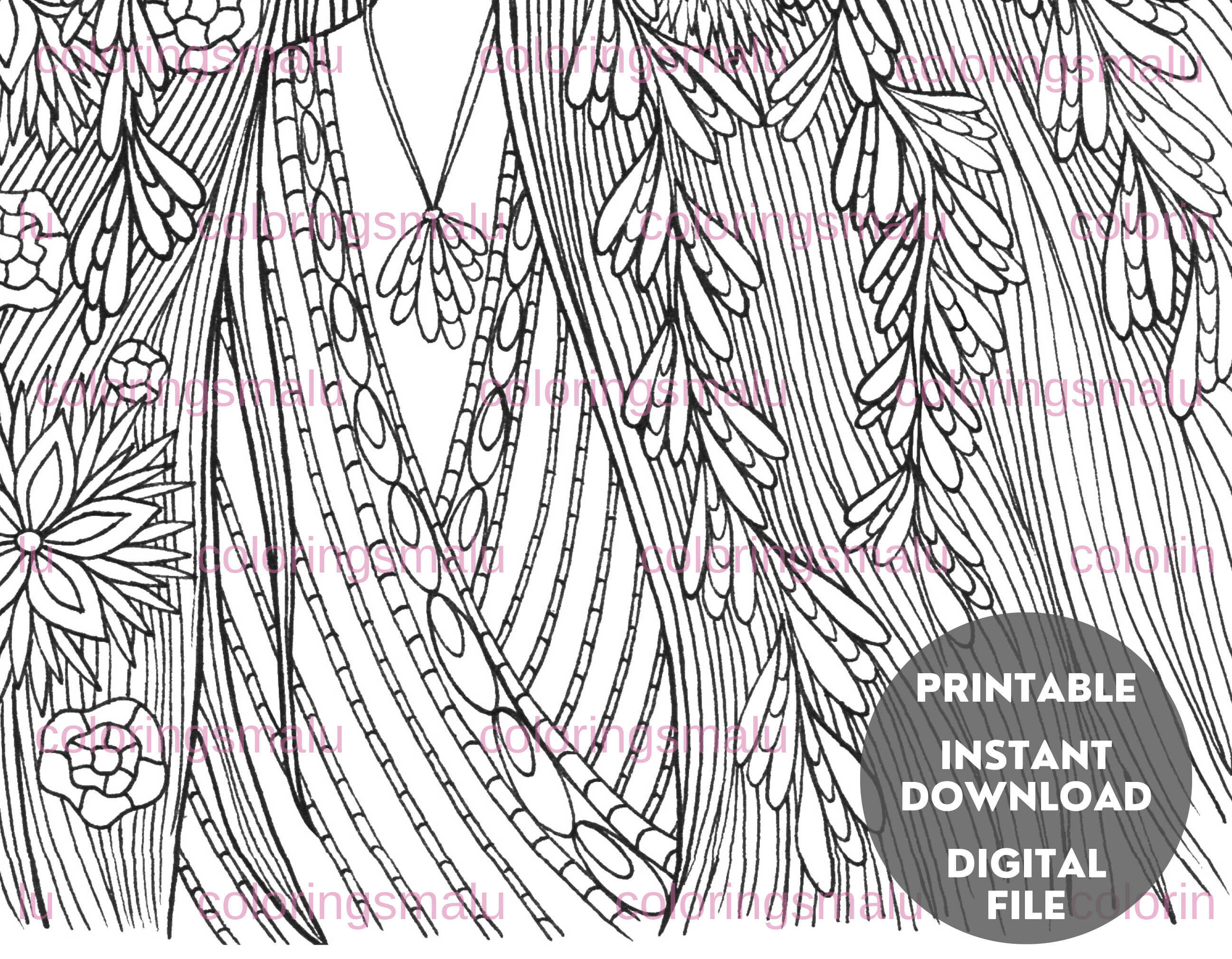 Mavka Printable Fairy Girl Coloring Page for Adult Spring - Etsy