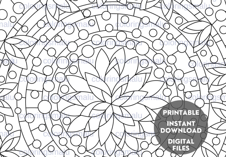 Mandala Easter Egg Coloring Book Printable, 12 Floral Easter Coloring ...