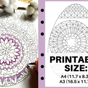 Mandala Easter Egg Coloring Book Printable, 12 Floral Easter Coloring ...