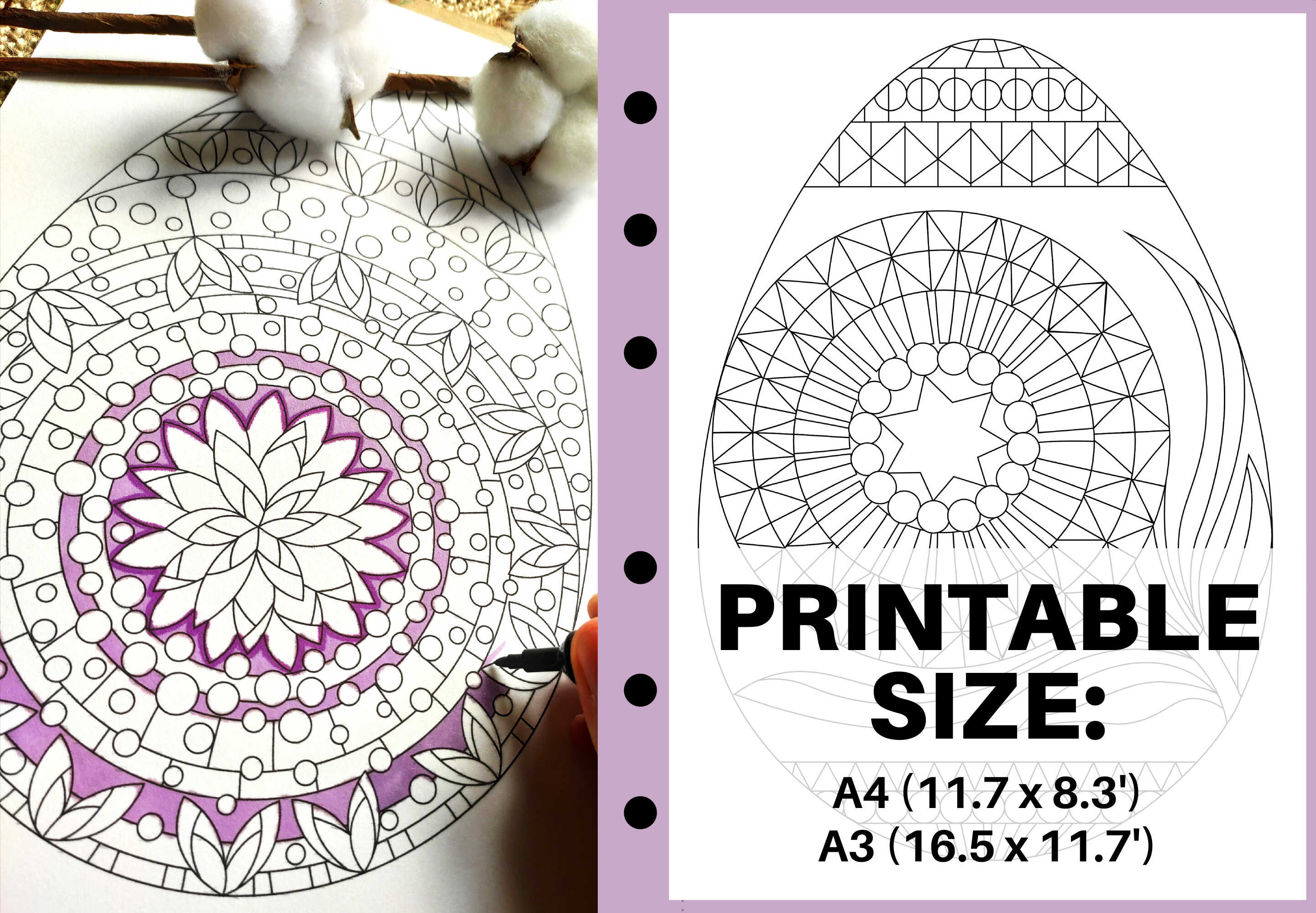 Mandala Easter Egg Coloring Book Printable, 12 Floral Easter Coloring ...