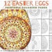 Mandala Easter Egg Coloring Book Printable, 12 Floral Easter Coloring ...