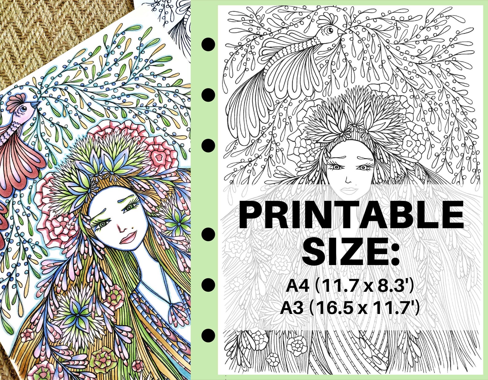 Mavka Printable Fairy Girl Coloring Page for Adult Spring - Etsy