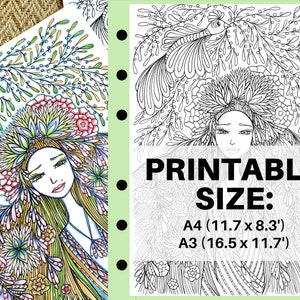 Mavka Printable Fairy Girl Coloring Page for Adult Spring - Etsy