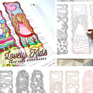 Valentines Day Coloring Bookmarks Printable, Doodle Heart Mini Coloring ...