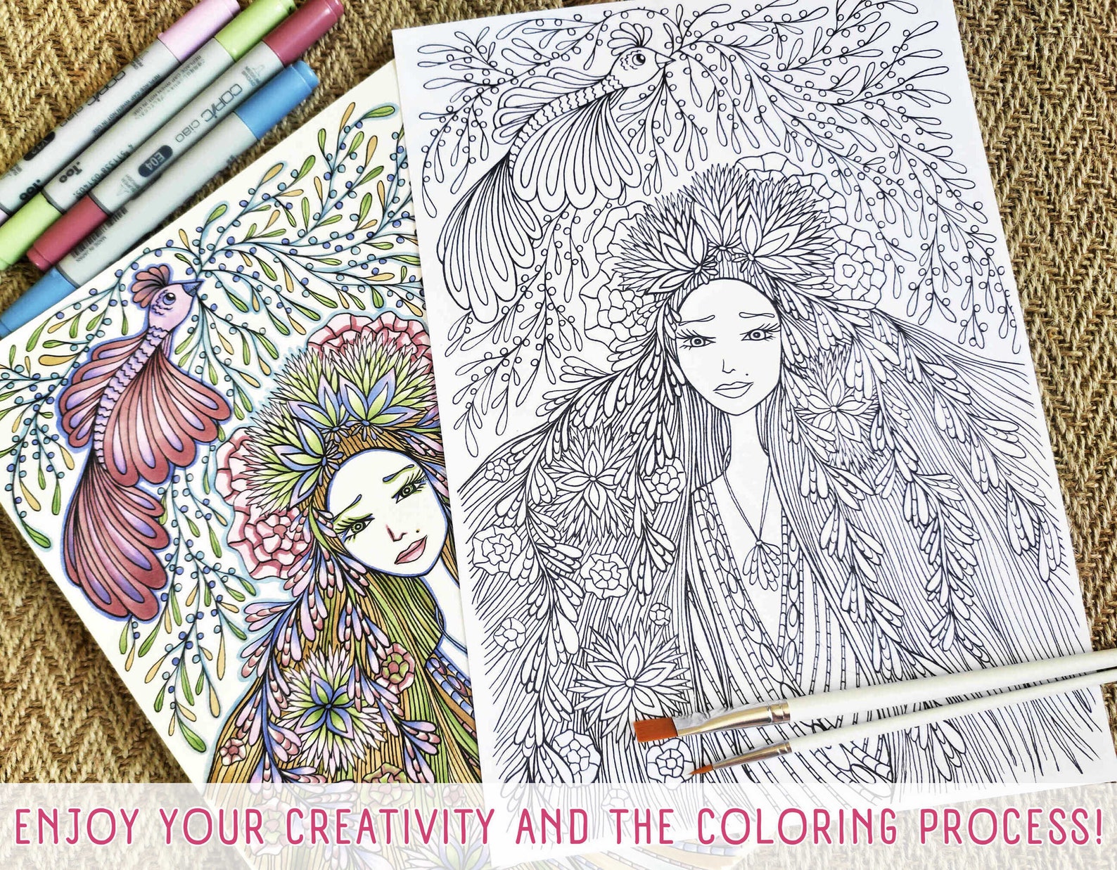 Mavka Printable Fairy Girl Coloring Page for Adult Spring - Etsy