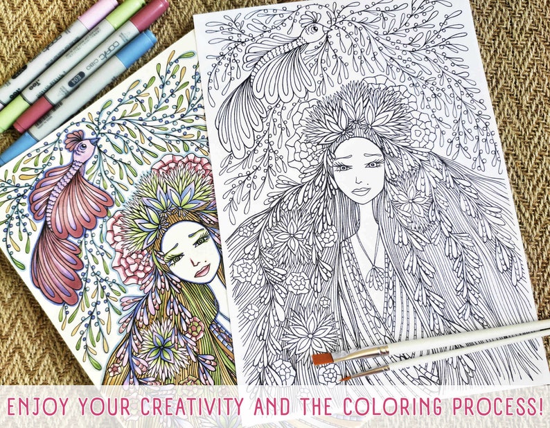 Mavka Printable Fairy Girl Coloring Page for Adult Spring - Etsy
