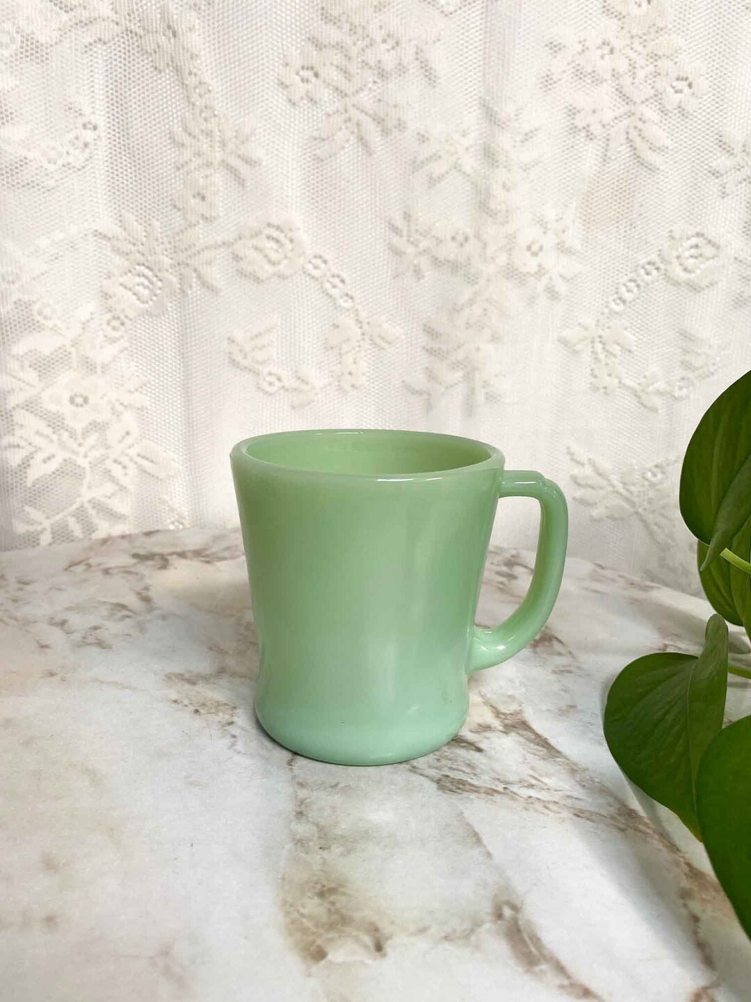 Fire King Jadeite D-handle Mug 1948 Late 1940's Green Milk Glass ...