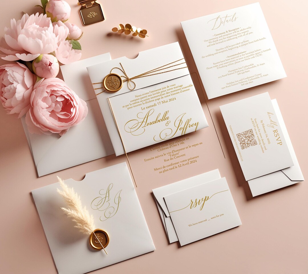 Acrylic Wedding Invitations Suite, Clear Invites Set, Wedding card ...
