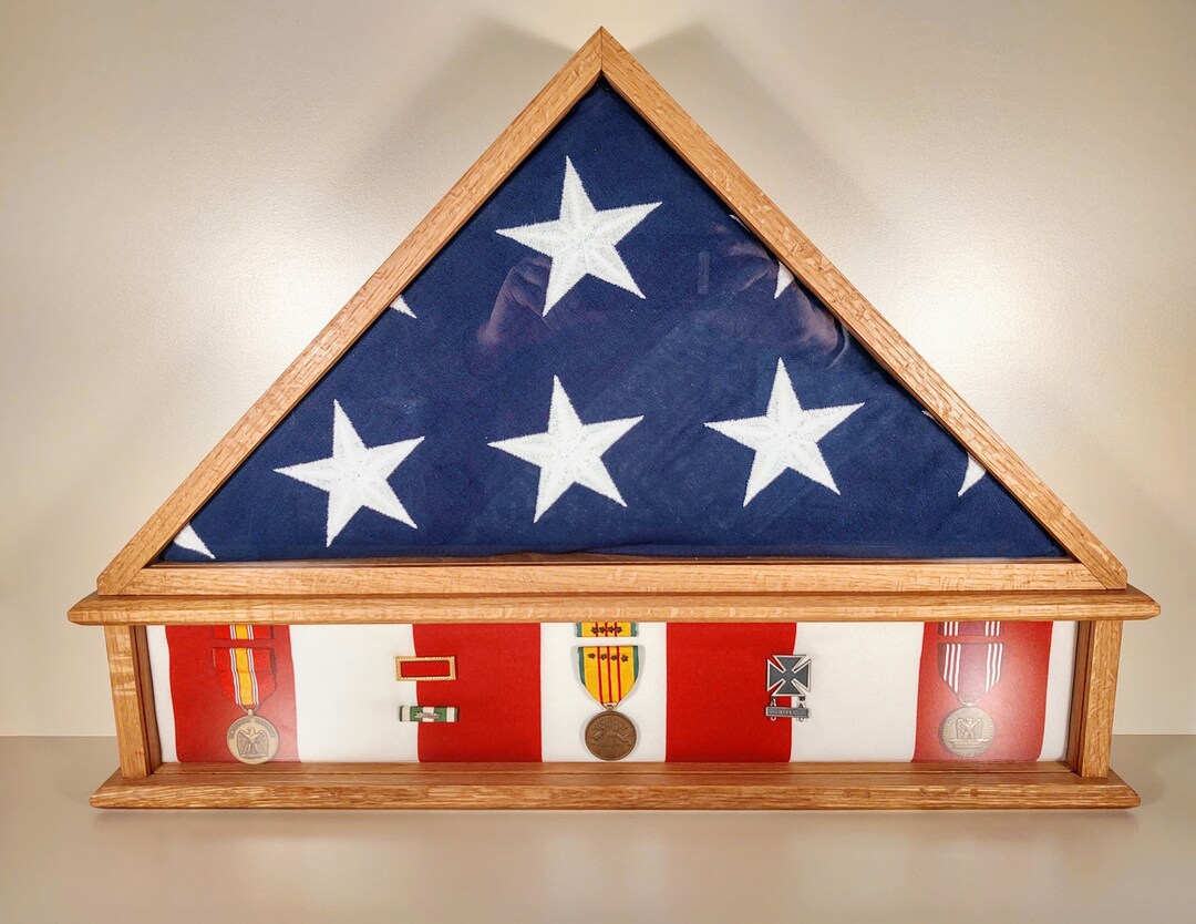 Wooden Memorial Flag Case Medal Display and Cremation Urn - Etsy