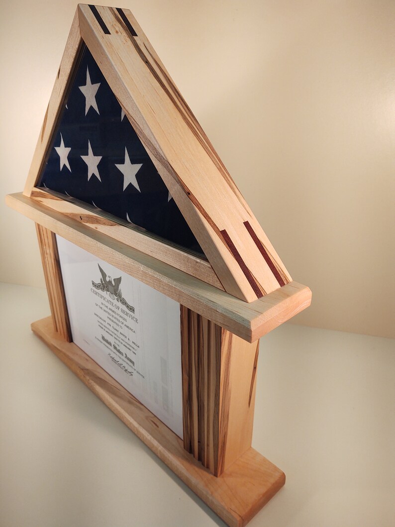 Wooden Flag Case With Certificate Holder - Etsy