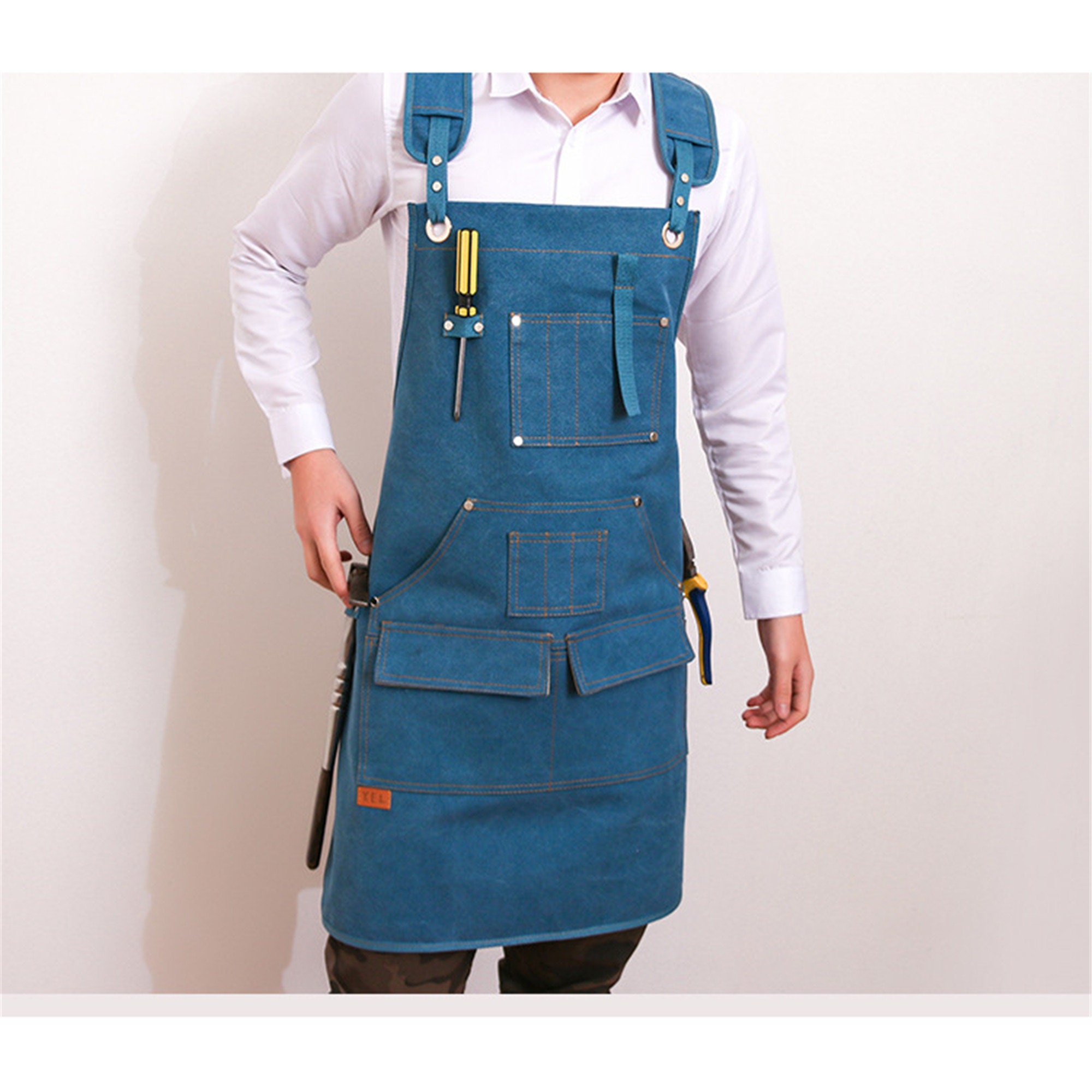 Canvas Tool Apron With Cross Straps Customizable Personalized Apron for ...