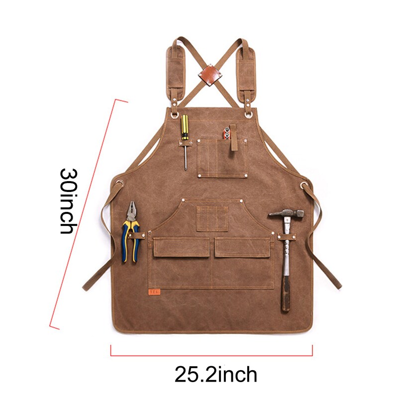 Canvas Tool Apron With Cross Straps Customizable Personalized Apron for ...