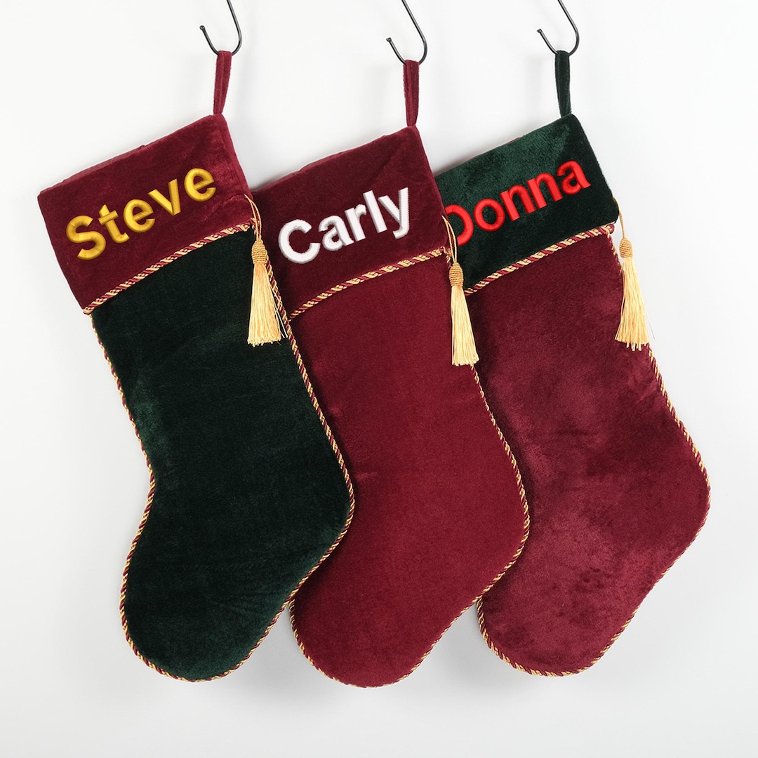Personalized Velvet Christmas Stockings W/tassel Pendant/customized ...