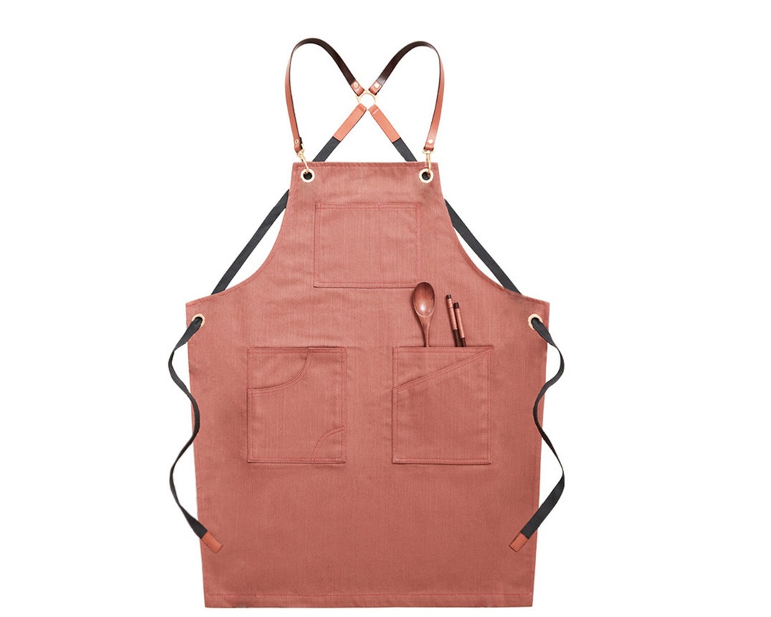 Tool Apron Unisex Denim Aprons Chest Phone Pocket Design Tool Storage ...